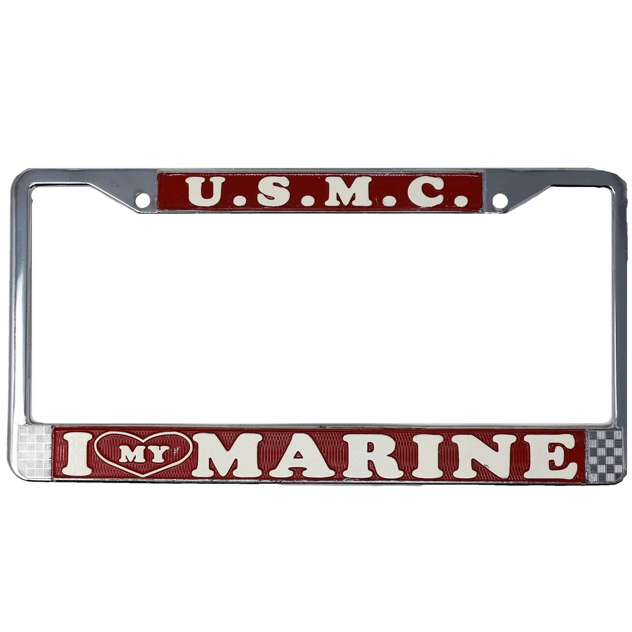 I Love My Marine License Plate Frame – MCRD Museum Foundation